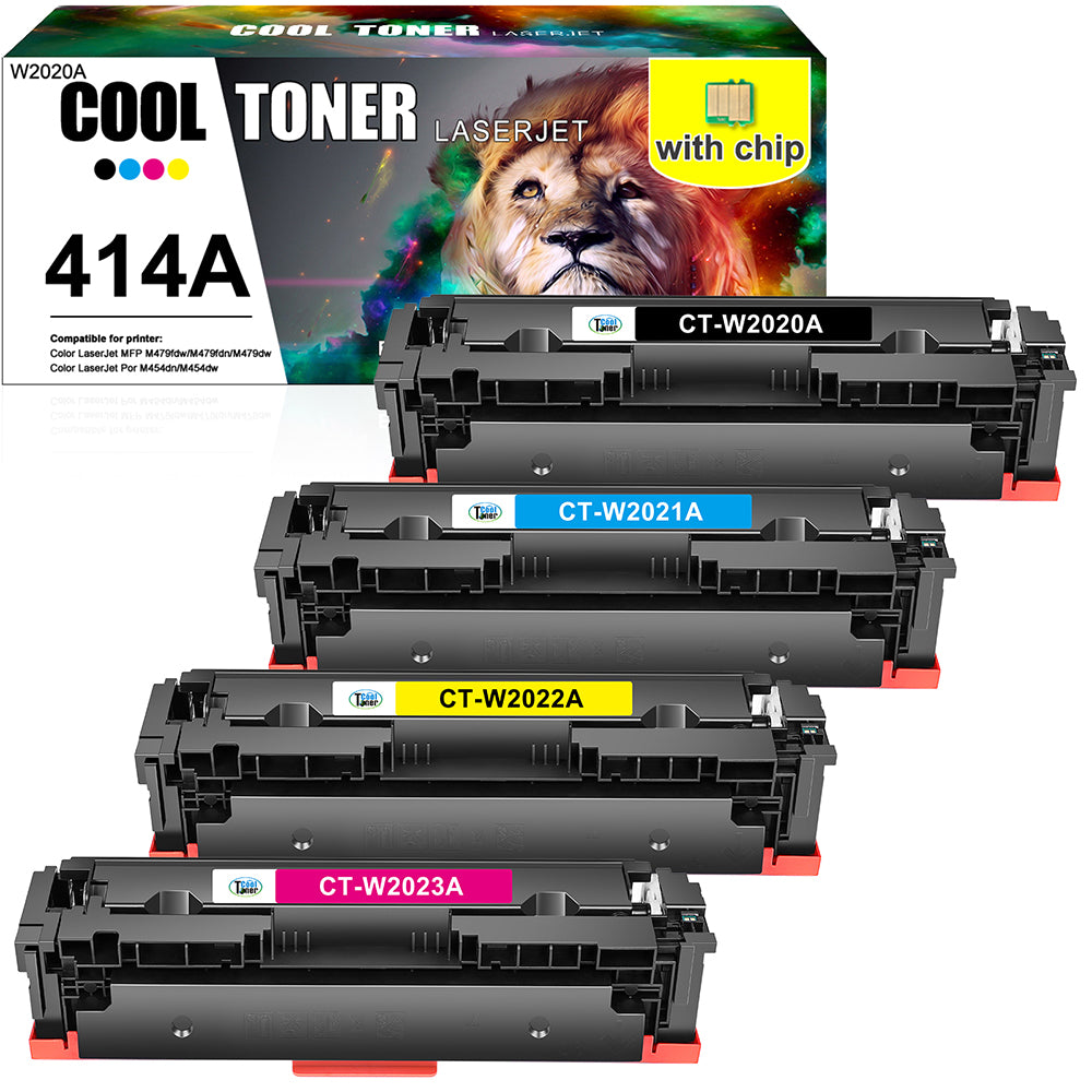 HP 414A Toner Cartridges 4-Pack Replacement With Chip – Cool Toner